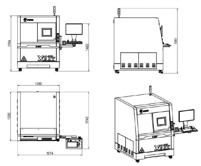 EMS SMT PCB Electronics เครื่อง X Ray BGA QFN LED การประสาน Void ...